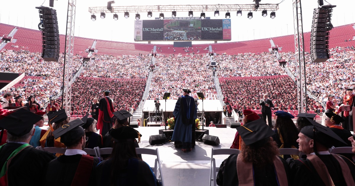 USC Marshall Celebrates Commencement at Los Angeles Memorial Coliseum ...